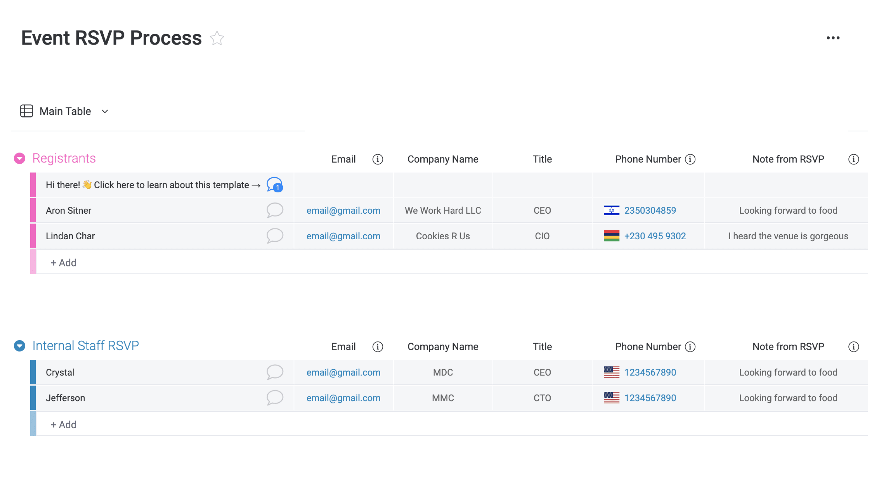 Event Management template | monday.com